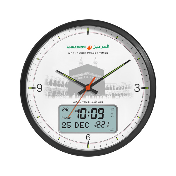 Buy Online Al Harameen Electronic Digital Azan Clock White HA-7052GWW ...