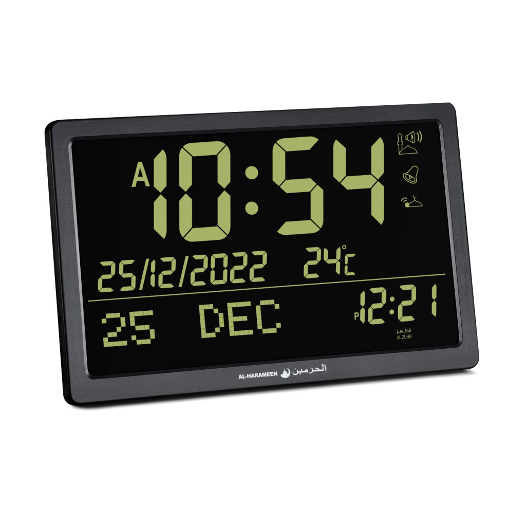 Buy Online Al Harameen Electronic Digital Table Azan Clock Black HA ...