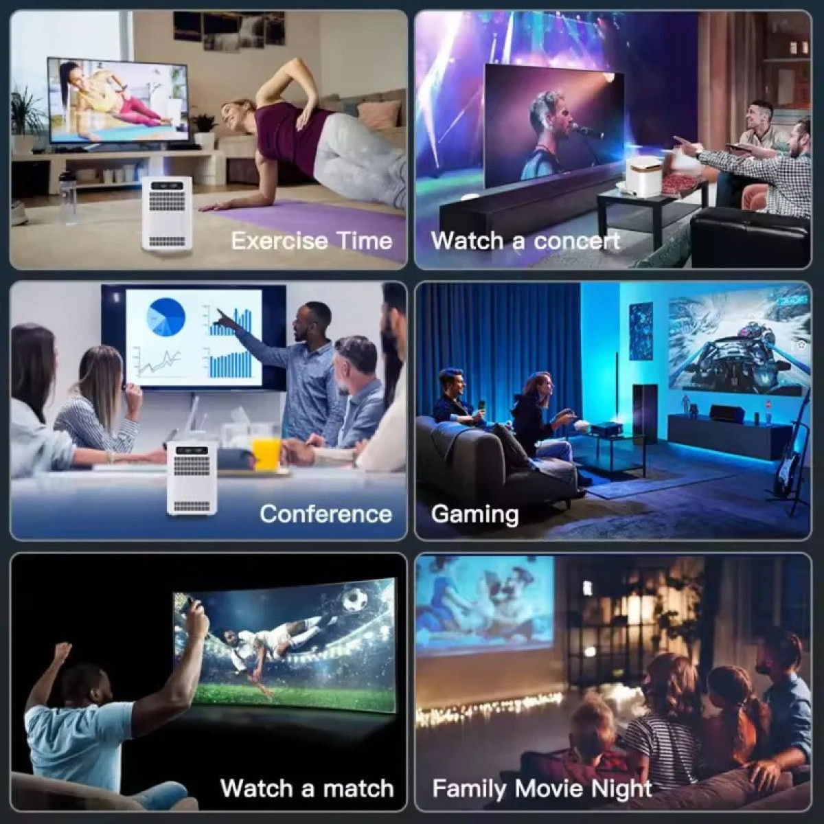 Buy Online Porodo Mini Projector Wireless Mirroring Patented Dust-Proof ...