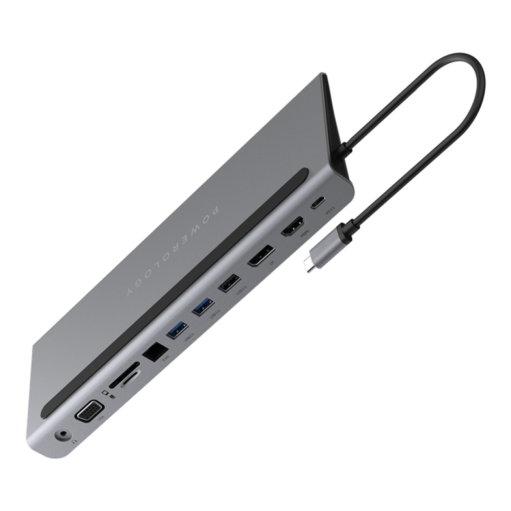 Buy Online Powerology 11 In 1 Multi-Display Usb-C Hub and Laptop Stand ...