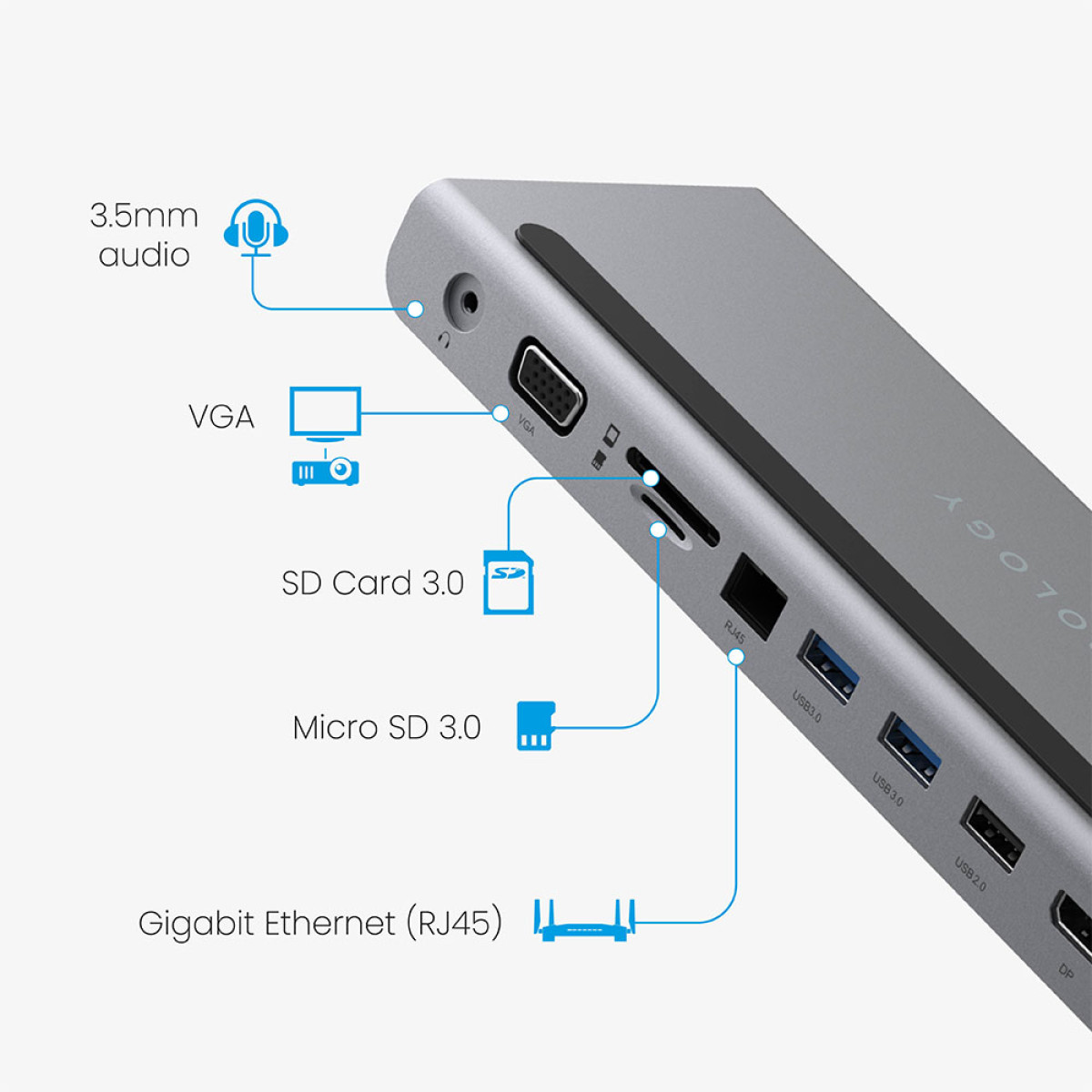 Buy Online Powerology 11 In 1 Multi-Display Usb-C Hub and Laptop Stand ...