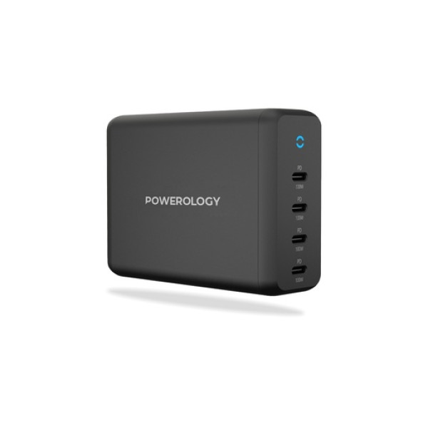 Buy Online Powerology 165W GaN Desktop Charger x4 USB-C Power Delivery in Qatar- Tccq.com