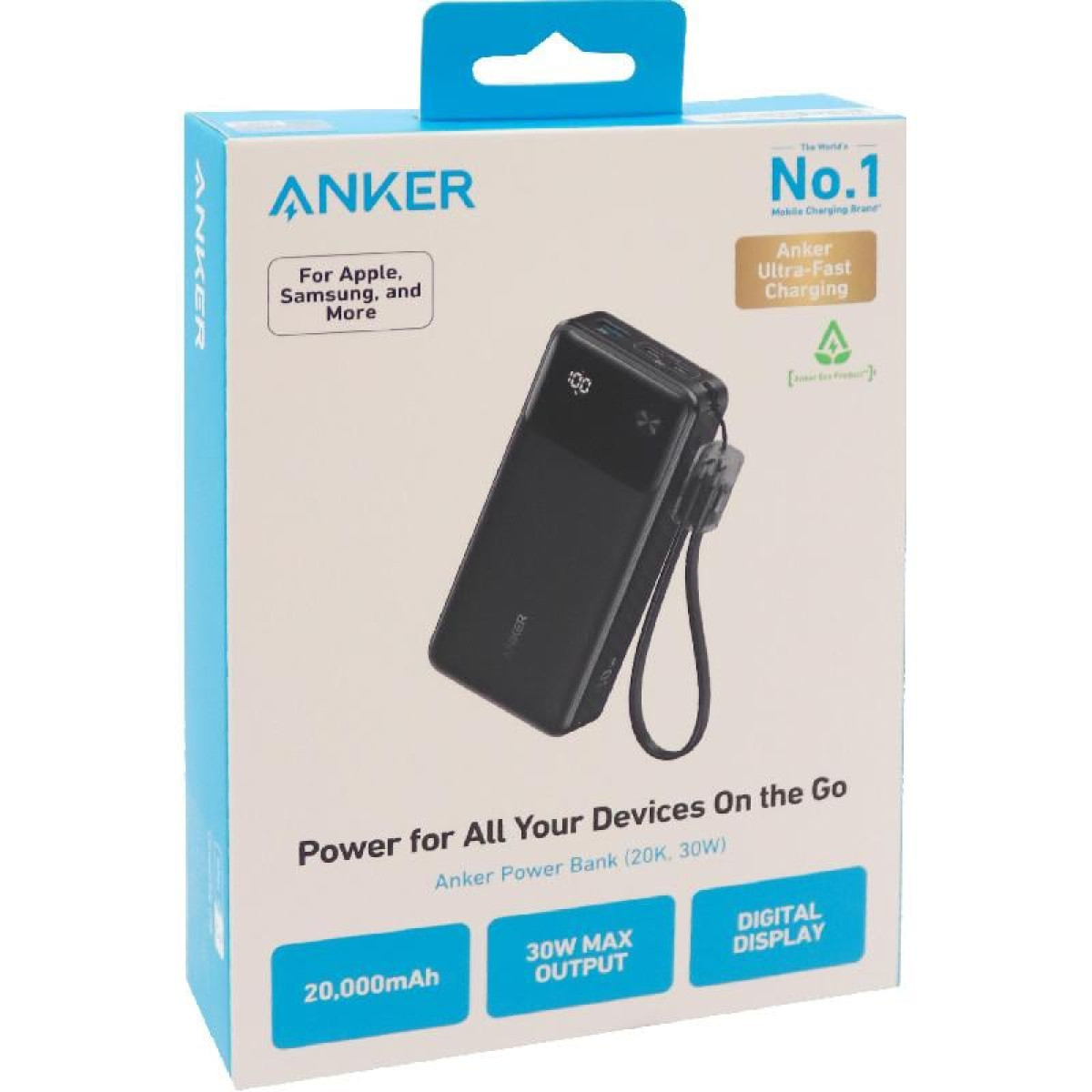 Buy Online Anker PowerBank 30W 20000mAh - Black (A1384H11) in Qatar ...