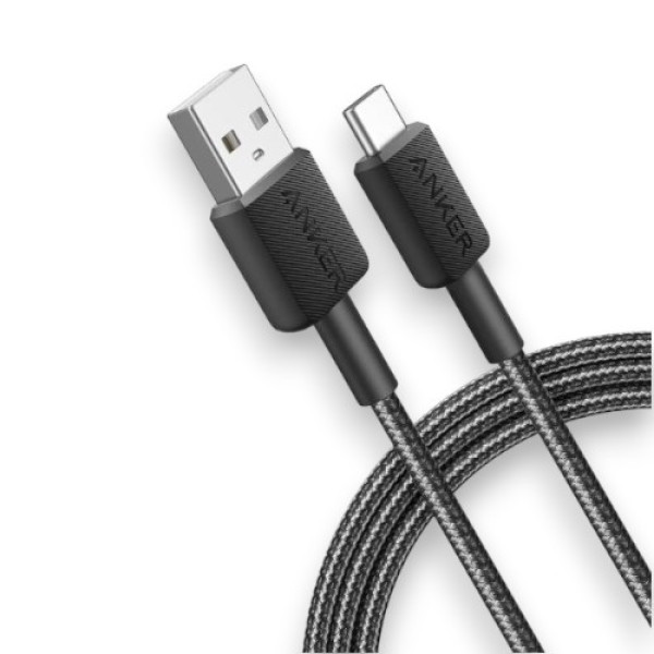 Buy Online Anker 322 USB-A to USB-C Cable (3ft Braided) A81H5H11 - Black in Qatar- Tccq.com