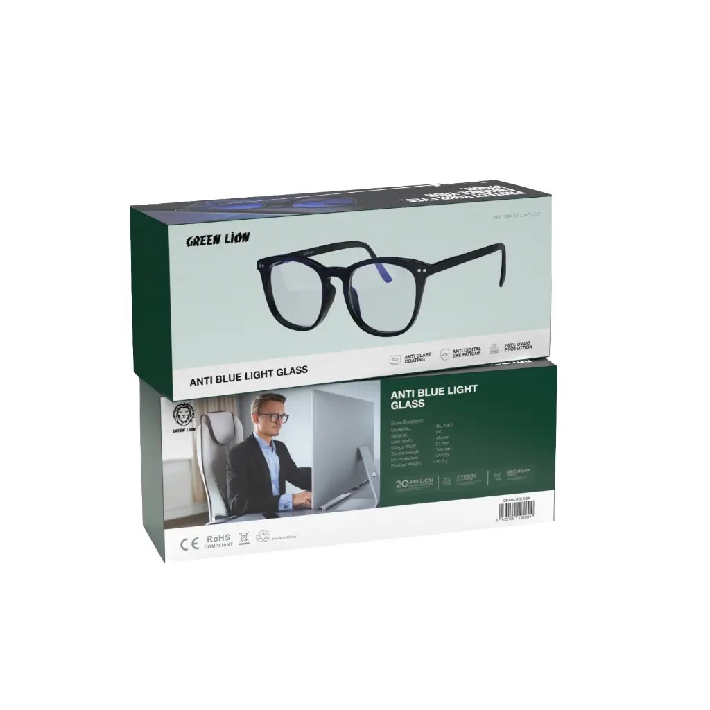 Buy Online Green lion Anti Blue Light Glass - Black in Qatar- Tccq.com