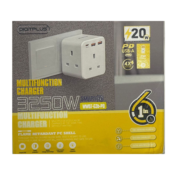 Buy Online Digitplus Multi Function 6 In 1 Charger 20W in Qatar- Tccq.com