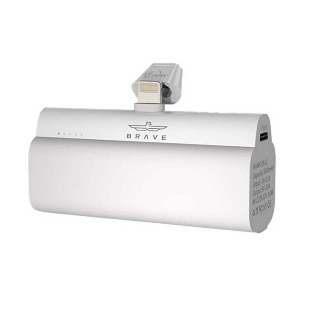 Buy Online BRAVE Power Bank Plug On-L 5000mAh +20w Lightning PD Output ...