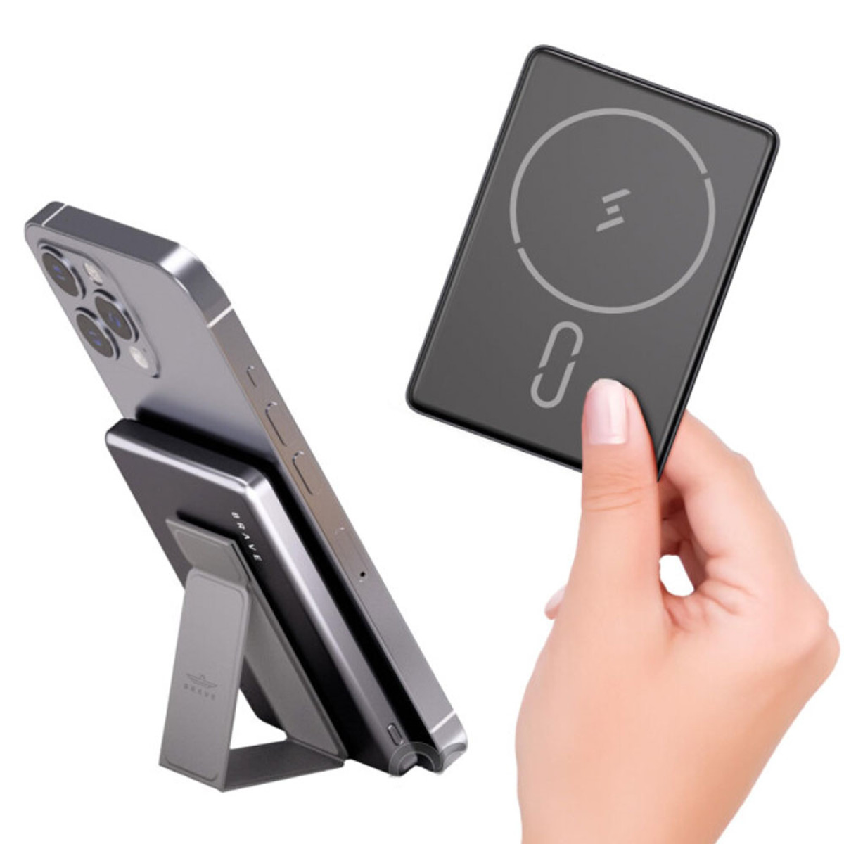 Buy Online BRAVE Ultra Slim 5000mAh Magnetic Wireless Power Bank With ...