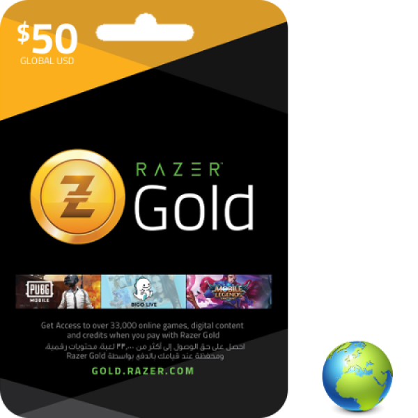 Buy Online Razer Gold USD 50 Retail (Digital Code) in Qatar- Tccq.com