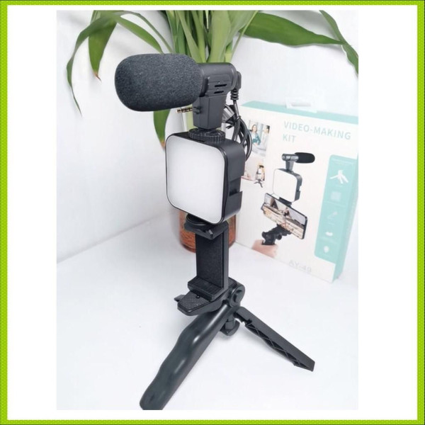 Buy Online Video Making Kit Mobile Holder With Light & Mic Ay-49 in Qatar- Tccq.com